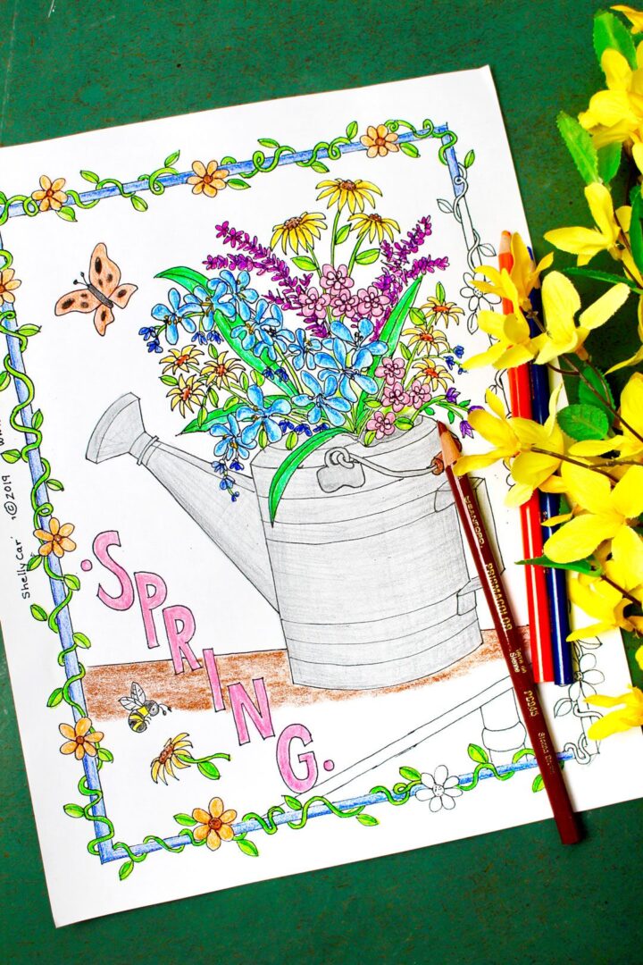 Beautiful Free Spring Flowers Coloring Page | Welcome To Nana's
