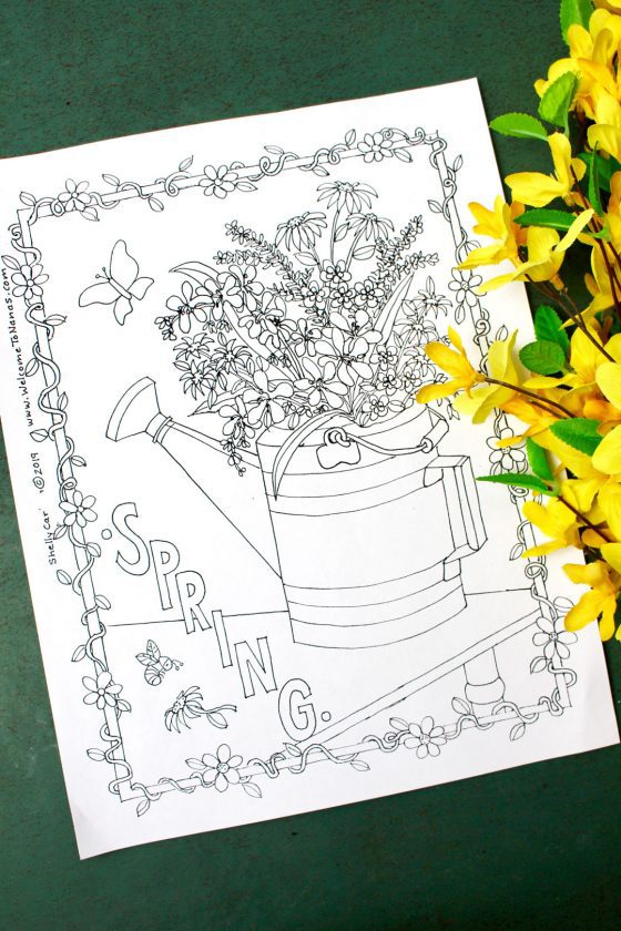 Beautiful Free Spring Flowers Coloring Page | Welcome To Nana's