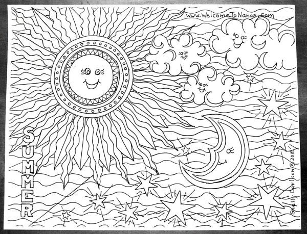Summer Sky Free July Coloring Page | Welcome To Nana's