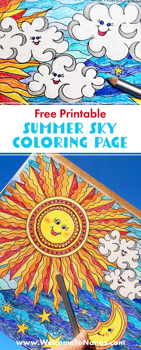 Summer Sky Free July Coloring Page - Welcome To Nana's