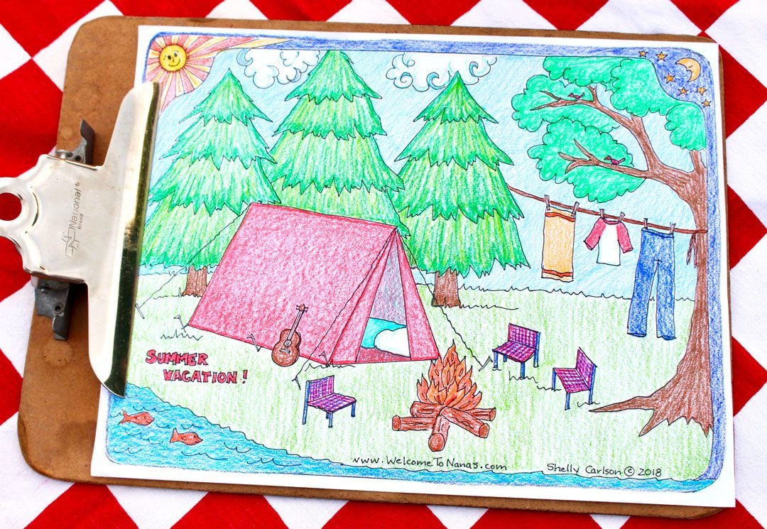 Free Camping Coloring Page | Welcome To Nana's