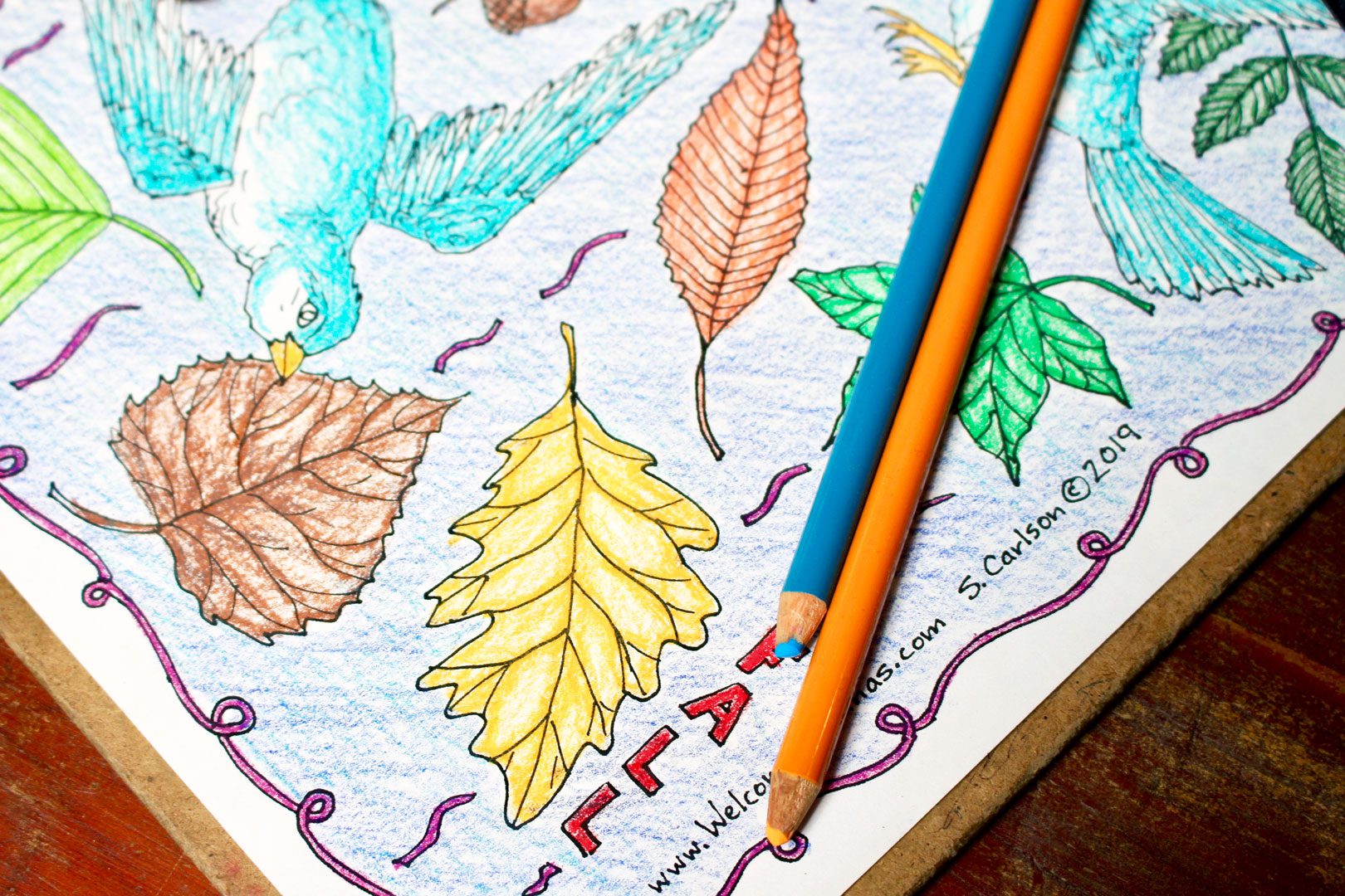 Falling Leaves Free Coloring Page | Welcome To Nana's