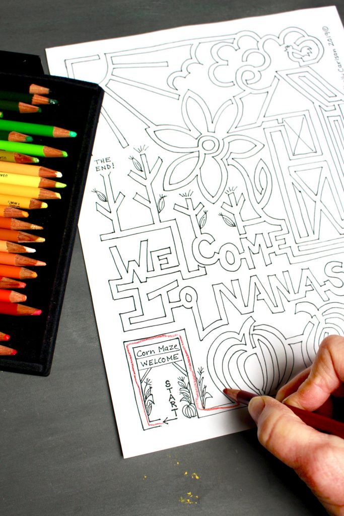 Fall Corn Maze Free Coloring Page - Welcome To Nana's