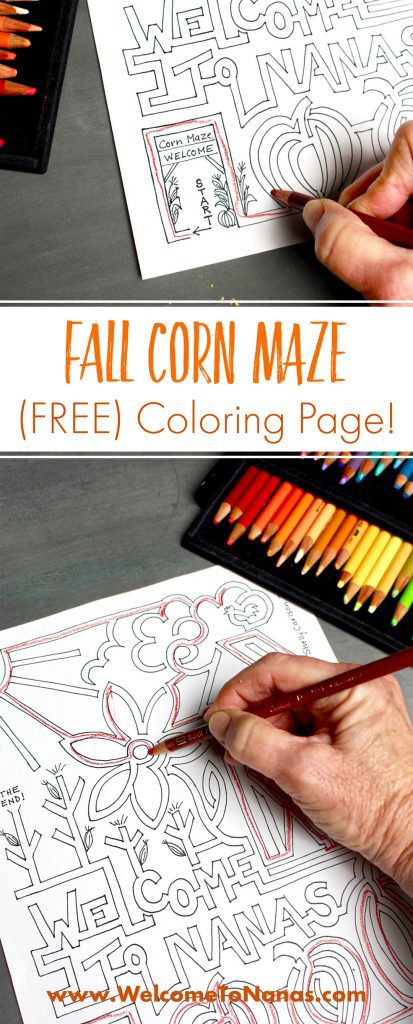 Fall Corn Maze Free Coloring Page - Welcome To Nana's