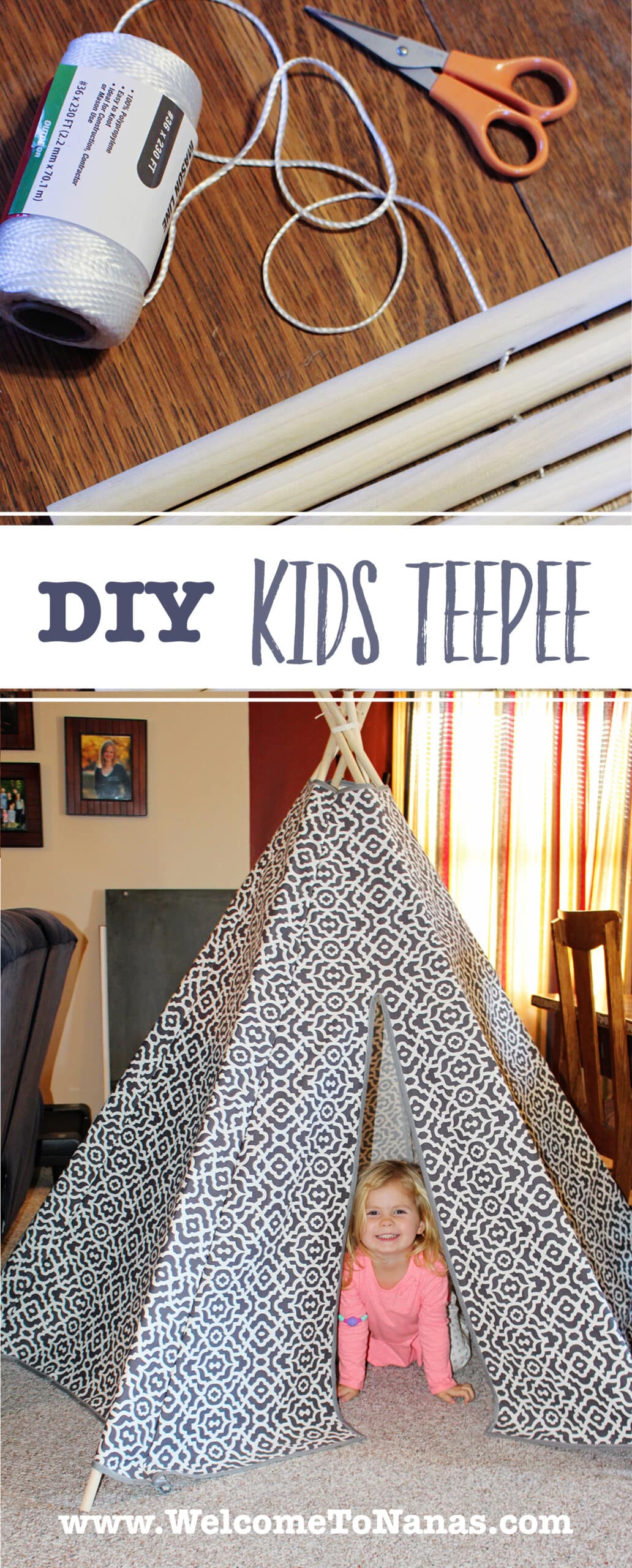 How to Make an Easy DIY Teepee Tent for Kids | Welcome To Nana's