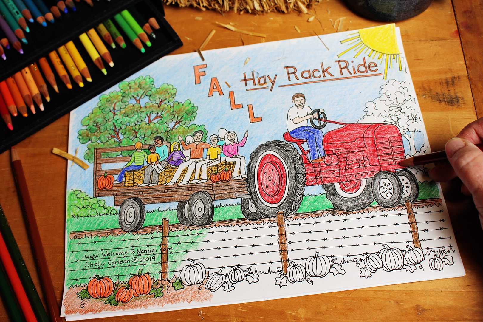 Free Fall Hayrack Ride Coloring Page | Welcome To Nana's