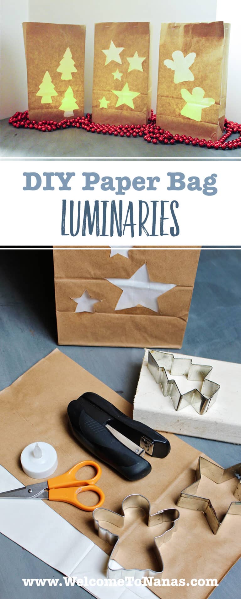 Glowing Paper Bag Luminaries - Welcome To Nana's
