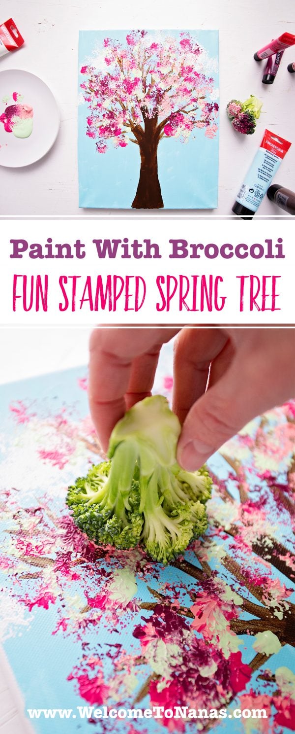 Paint With Broccoli: Fun Stamped Spring Tree | Welcome To Nana's