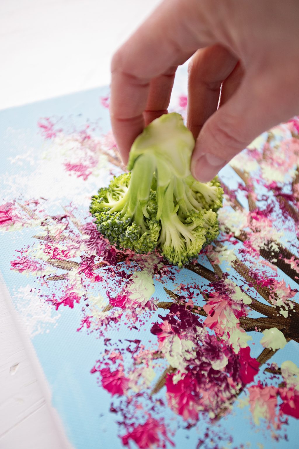 Paint With Broccoli: Fun Stamped Spring Tree | Welcome To Nana's