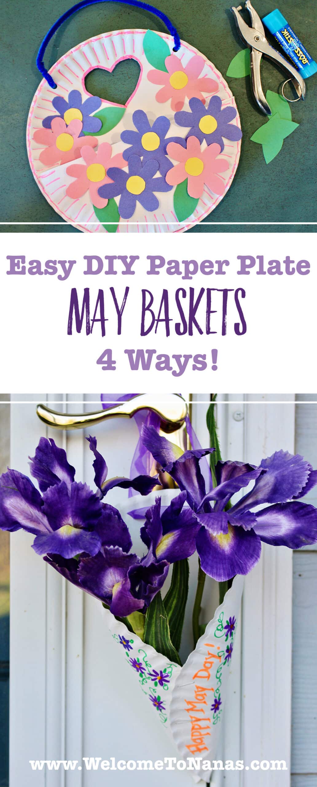 Easy DIY Paper Plate May Baskets (4 Ways!) - Welcome To Nana's