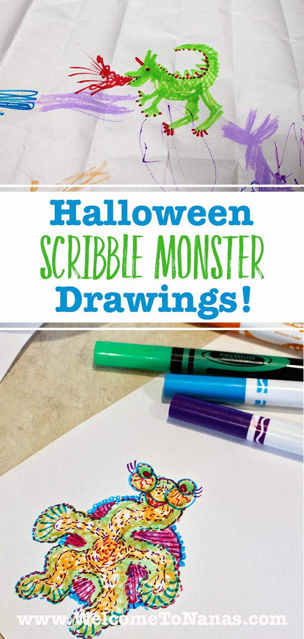 Halloween Scribble Monster Drawings - Welcome To Nana's