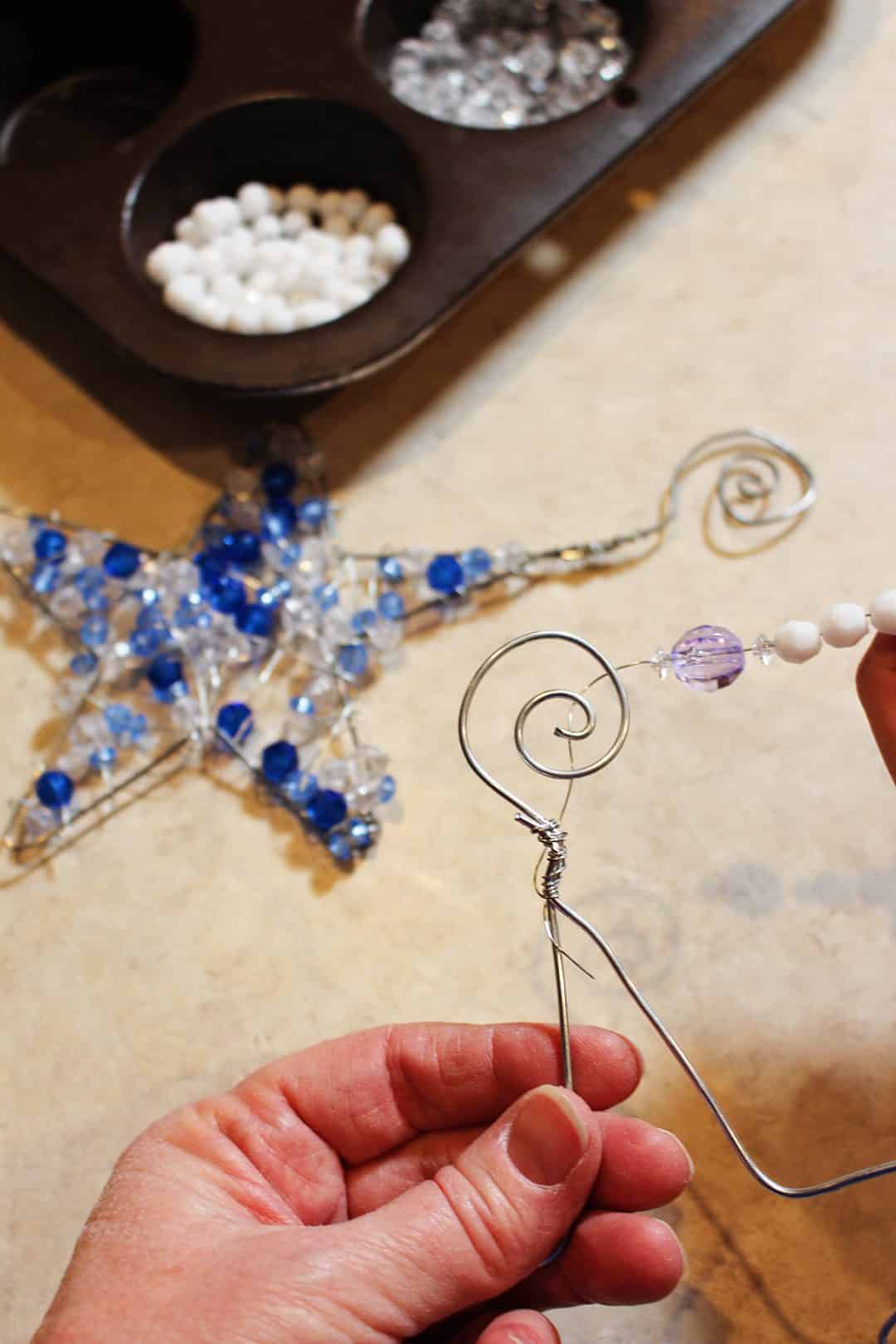DIY Sparkling Wire & Bead Ornament Stars | Welcome To Nana's