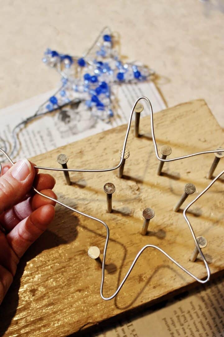 DIY Sparkling Wire & Bead Ornament Stars | Welcome To Nana's