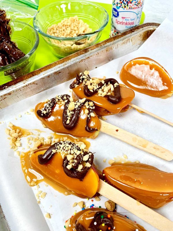 Yummy Caramel Apple Slices on a Stick - Welcome To Nana's