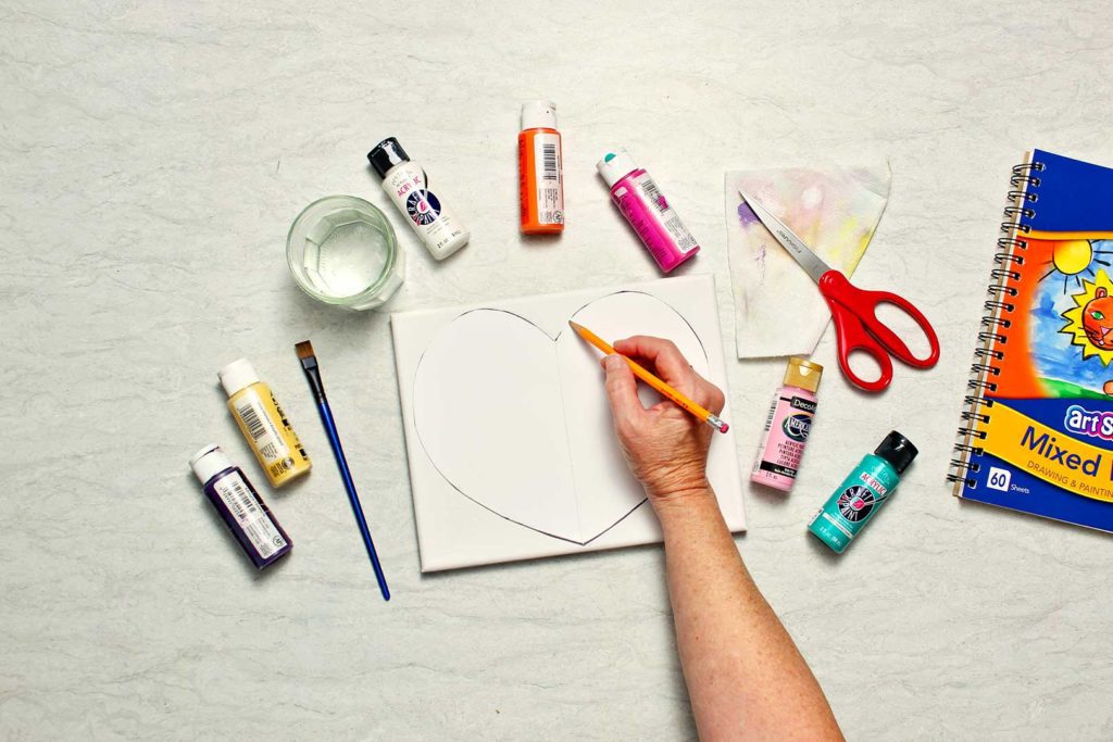 DIY Easy Abstract Heart Painting | Welcome To Nana's