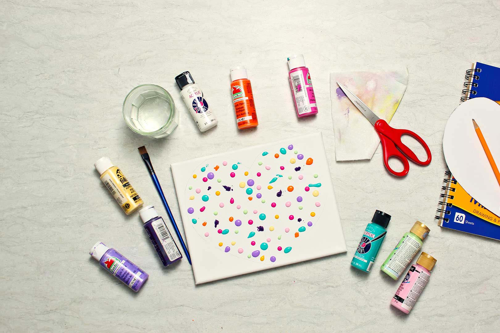 DIY Easy Abstract Heart Painting - Welcome To Nana's