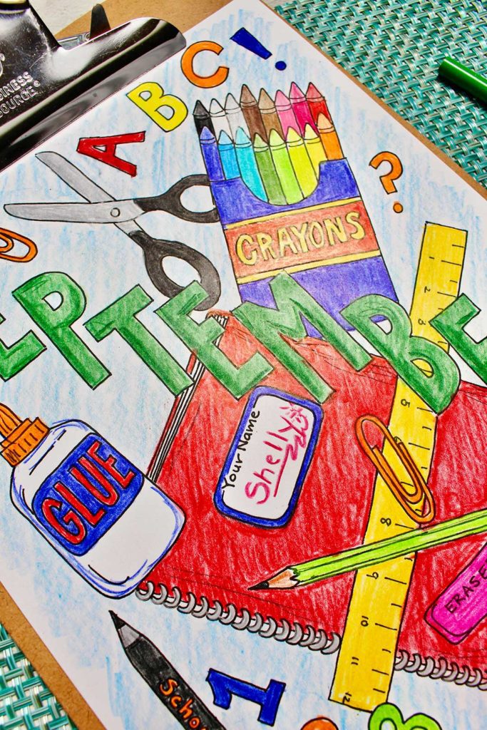 Back to School September Coloring Page | Welcome To Nana's