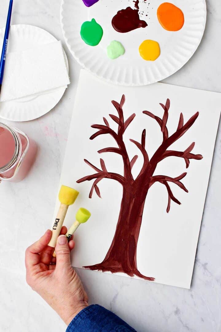 Easy Painted Fall Tree Craft | Welcome To Nana's