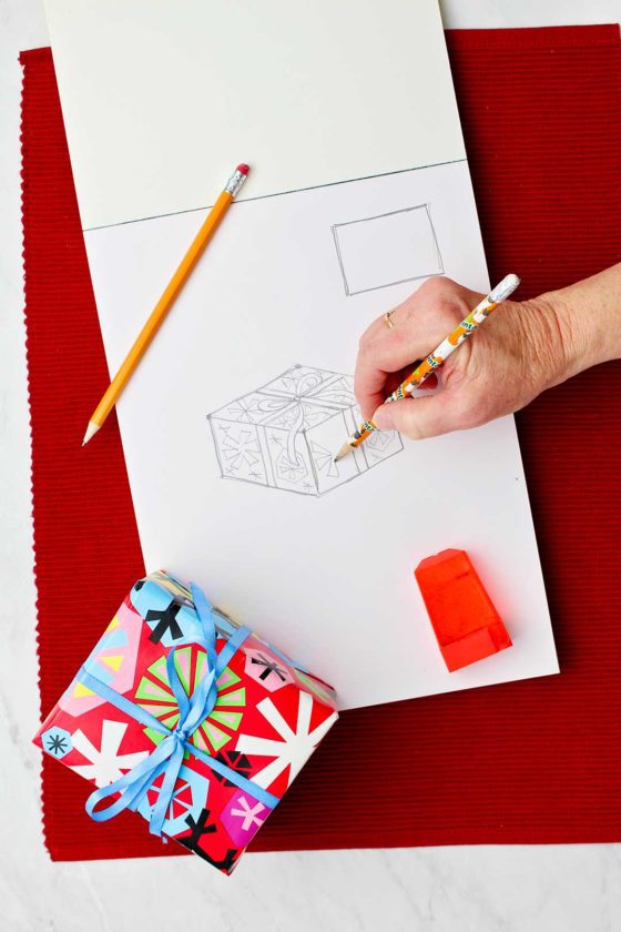 How to Draw a Christmas Present | Welcome To Nana's