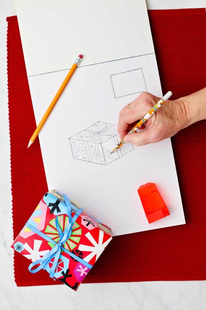 How to Draw a Christmas Present | Welcome To Nana's