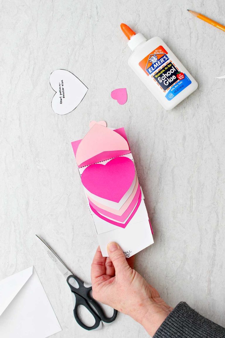 Heart Waterfall Card for Valentines Day | Welcome To Nana's