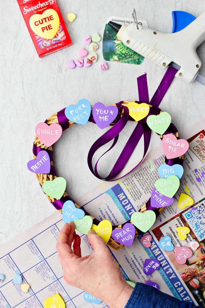 DIY Valentine Conversation Heart Wreath | Welcome To Nana's