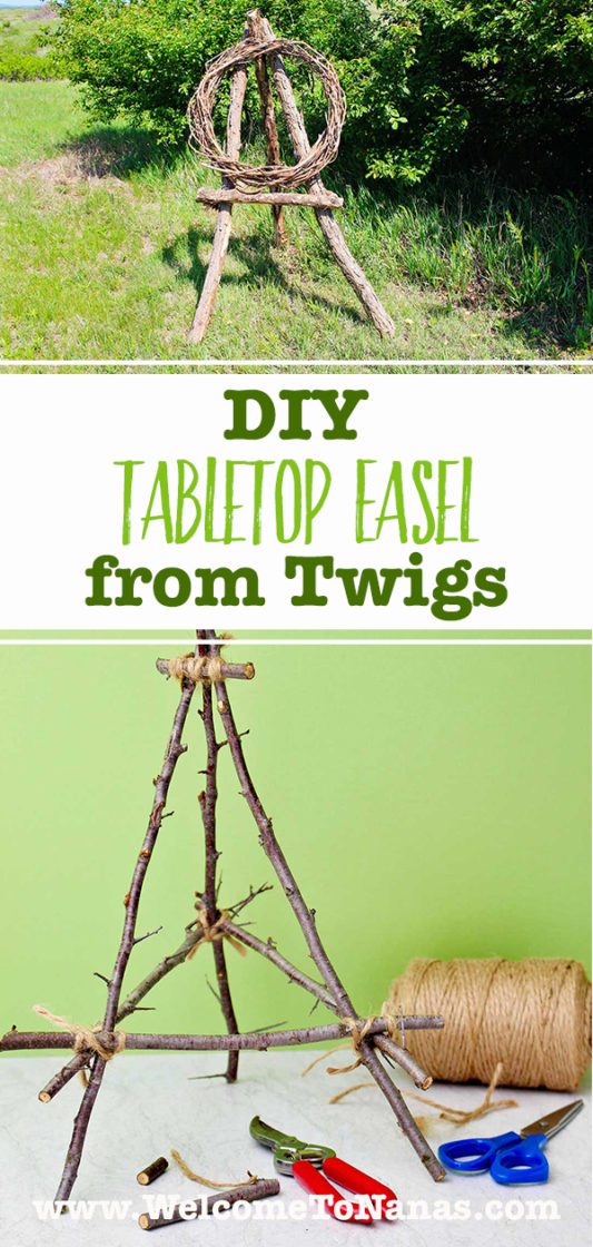 DIY Tabletop Easel from Twigs | Welcome To Nana's