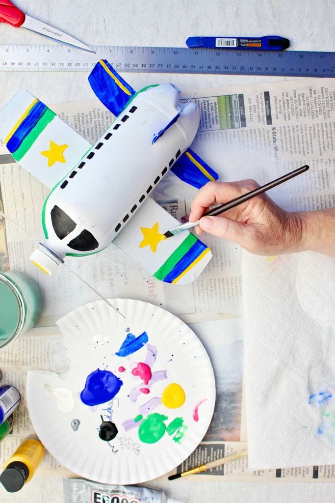 Upcycled Plastic Bottle Airplane Craft - Welcome To Nana's