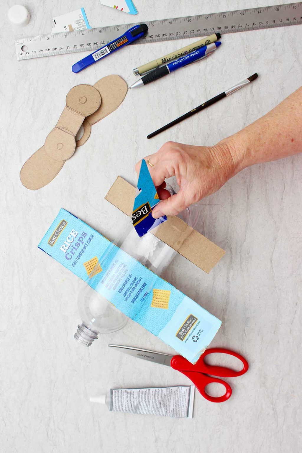 Upcycled Plastic Bottle Airplane Craft | Welcome To Nana's