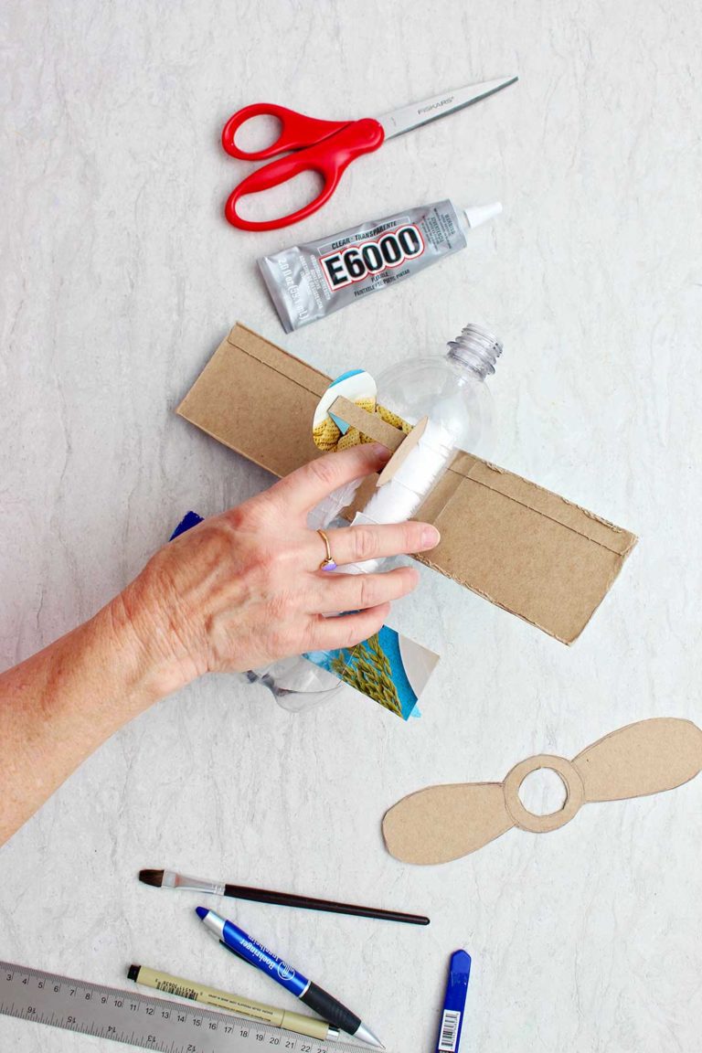 Upcycled Plastic Bottle Airplane Craft | Welcome To Nana's