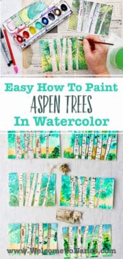 Easy How to Paint Aspen Trees In Watercolor | Welcome To Nana's