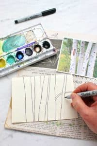 Easy How to Paint Aspen Trees In Watercolor | Welcome To Nana's