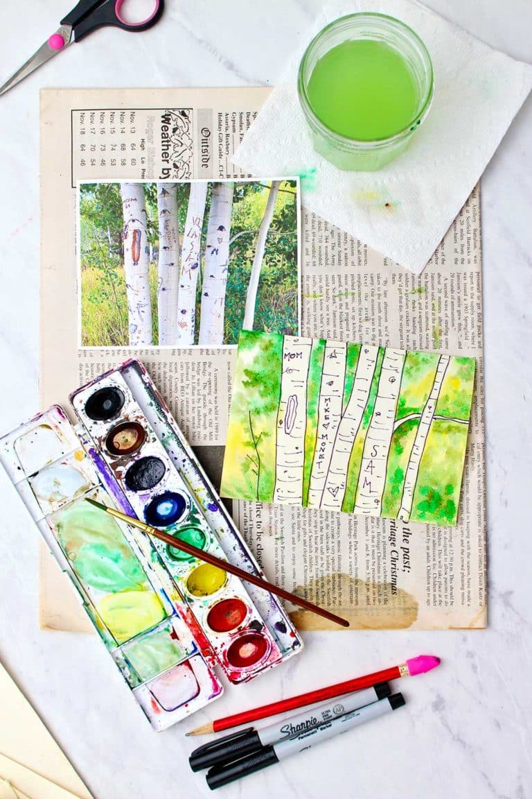 Easy How to Paint Aspen Trees In Watercolor | Welcome To Nana's
