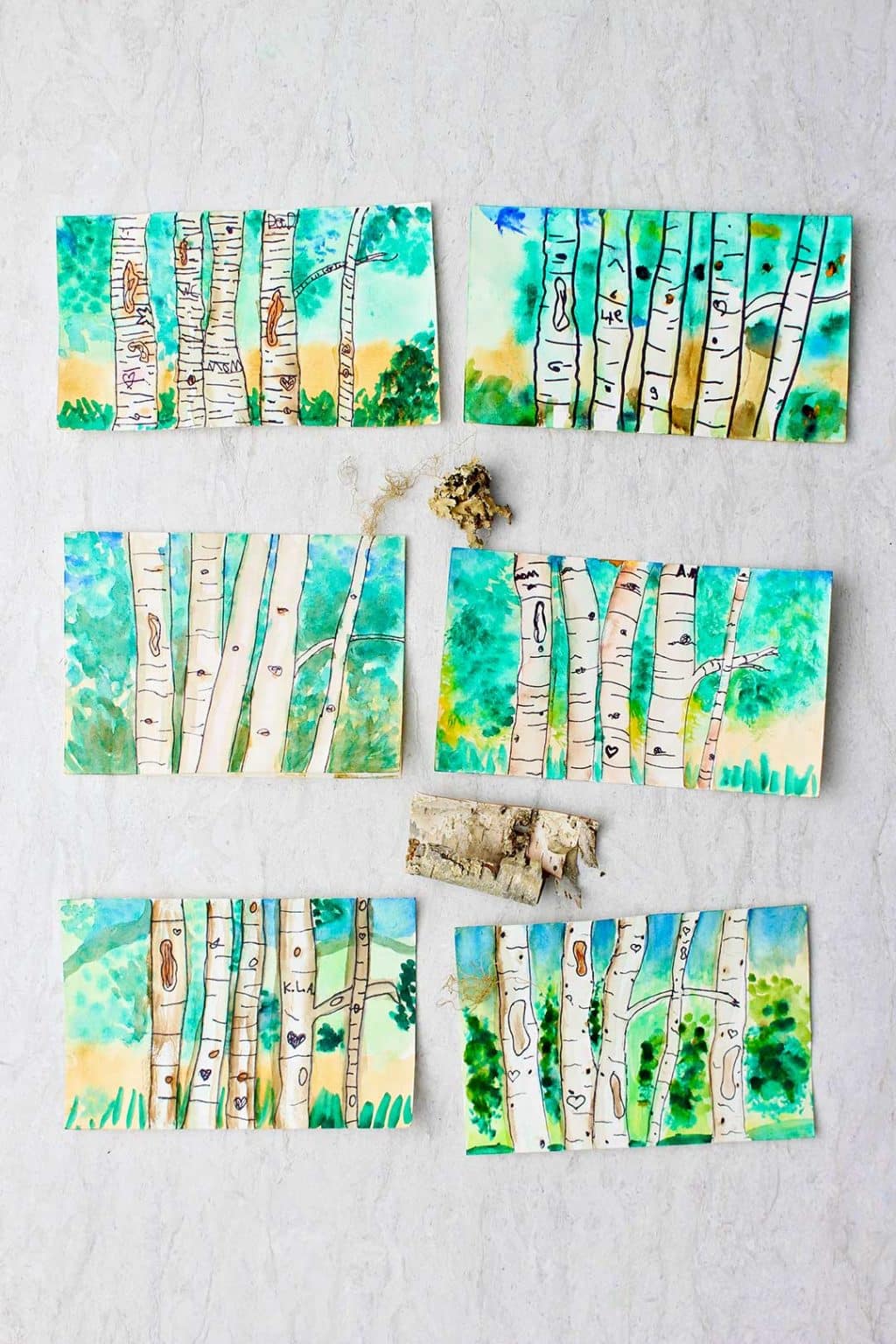 Easy How to Paint Aspen Trees In Watercolor | Welcome To Nana's