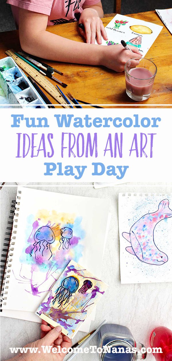 Fun Watercolor Ideas on an Art Play Day! | Welcome To Nana's