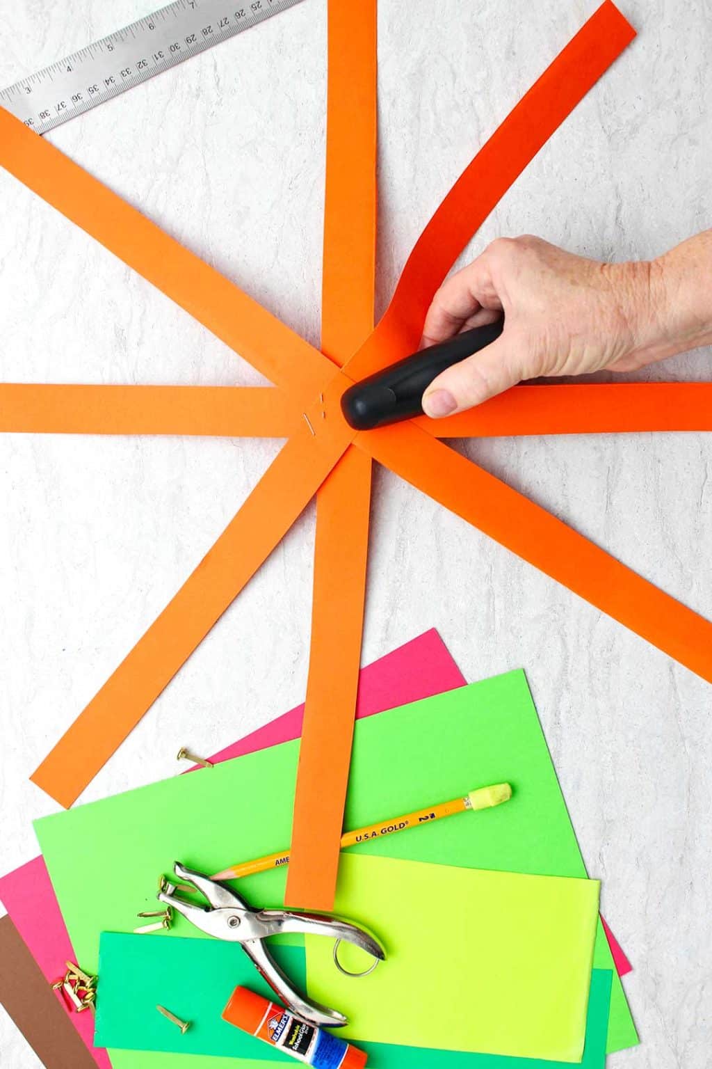 How to Make a Paper Strip Pumpkin Craft | Welcome To Nana's