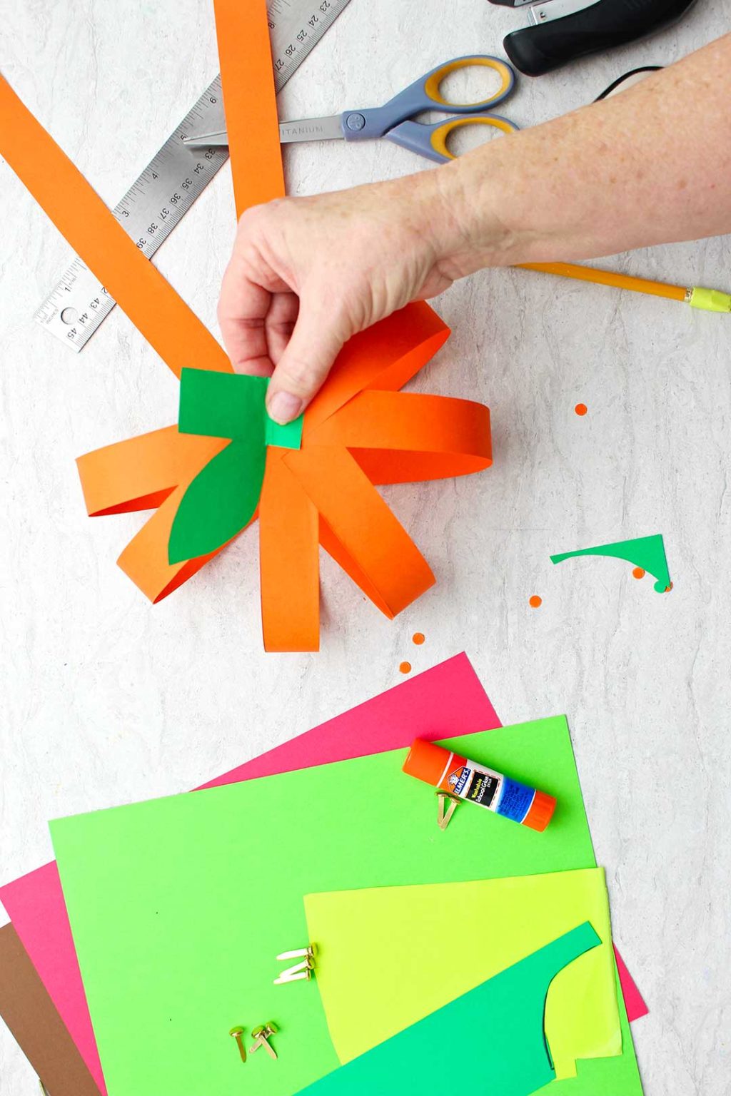 How to Make a Paper Strip Pumpkin Craft | Welcome To Nana's