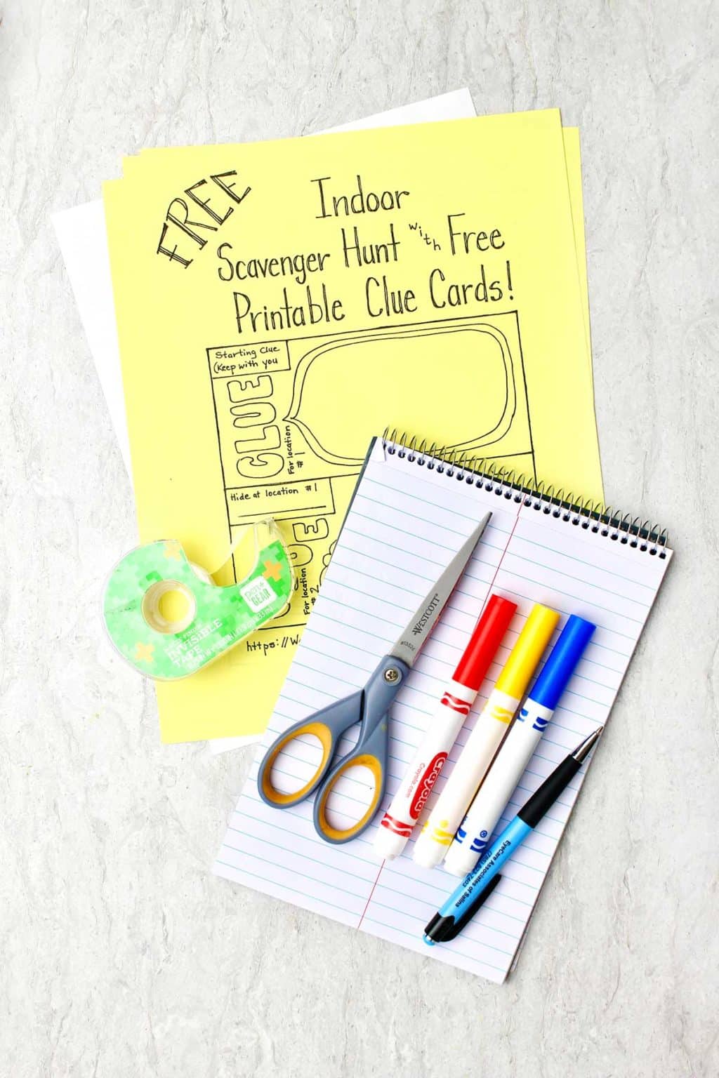 Indoor Scavenger Hunt with Free Printable Clue Cards | Welcome To Nana's
