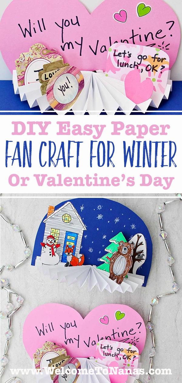DIY Easy Paper Fan Craft for Winter or Valentines Day | Welcome To Nana's