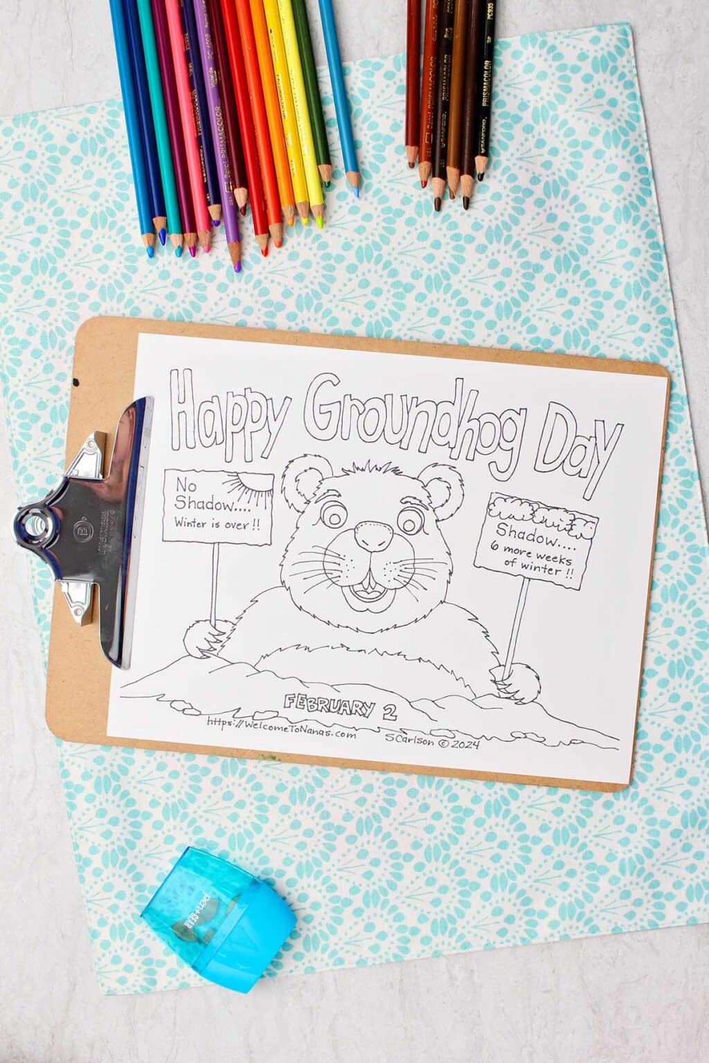 Happy Groundhog Day Coloring Pages (Cute Free Printable!) | Welcome To ...