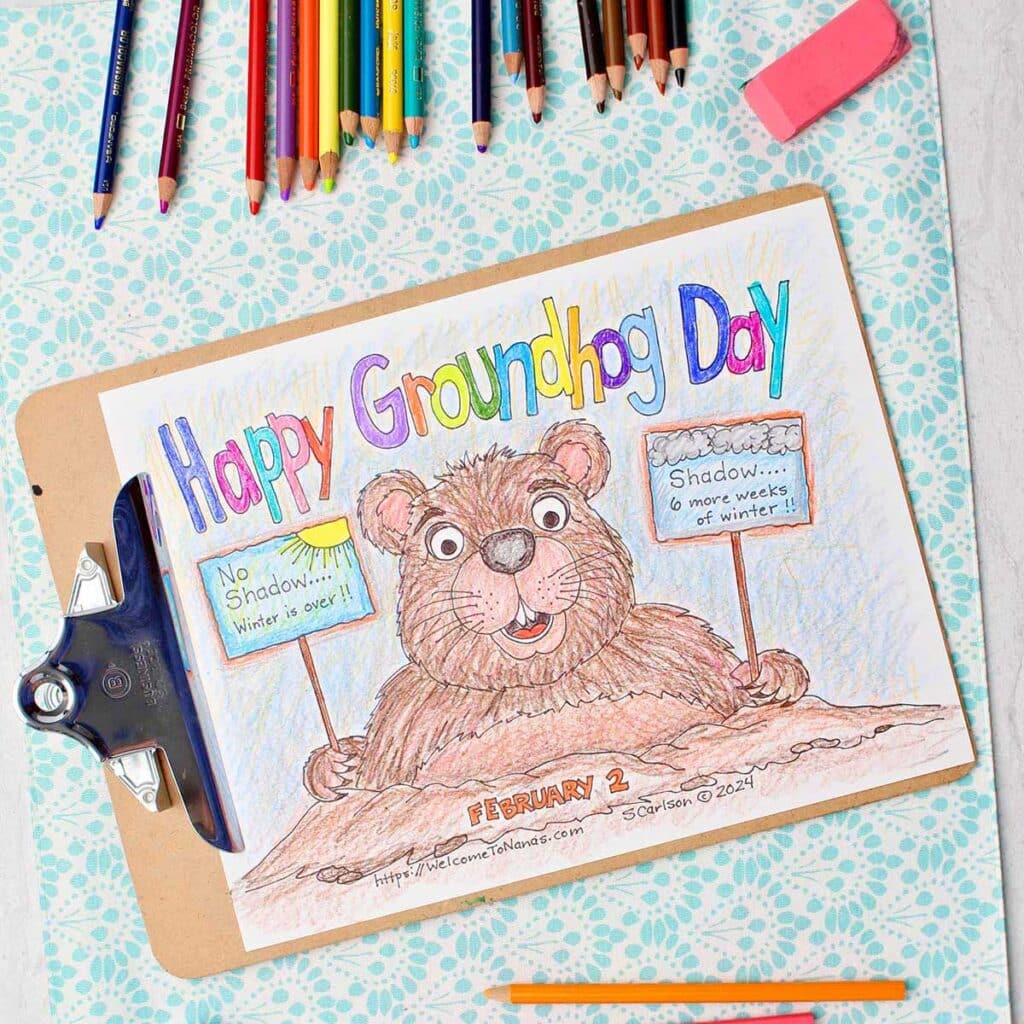 Happy Groundhog Day Coloring Pages (Cute Free Printable!) | Welcome To ...