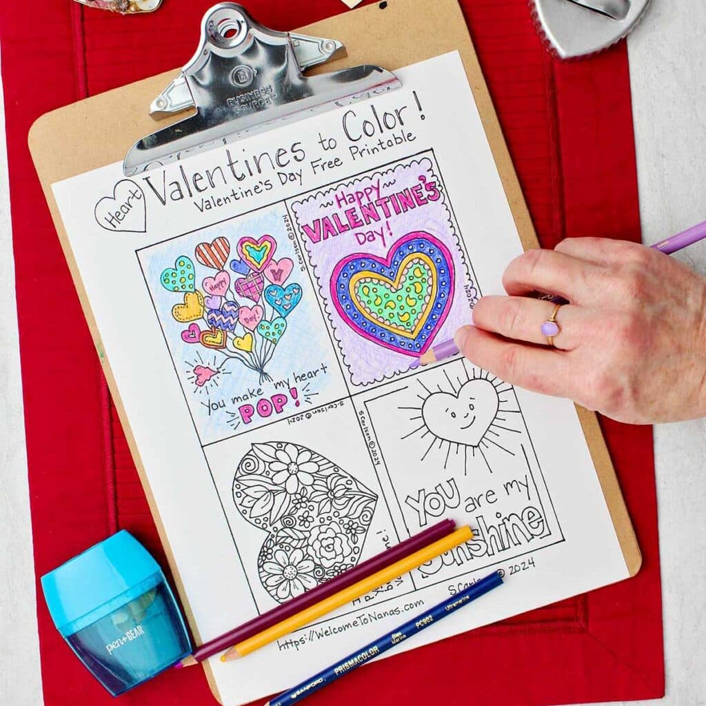 Heart Valentines to Color: a Valentine's Day Free Printable! | Welcome ...