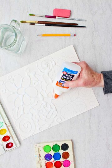 Try Glue Line Painting - glue lines & watercolor wash | Welcome To Nana's