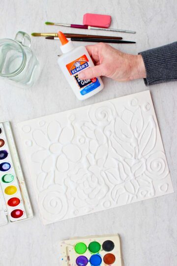 Try Glue Line Painting - glue lines & watercolor wash | Welcome To Nana's