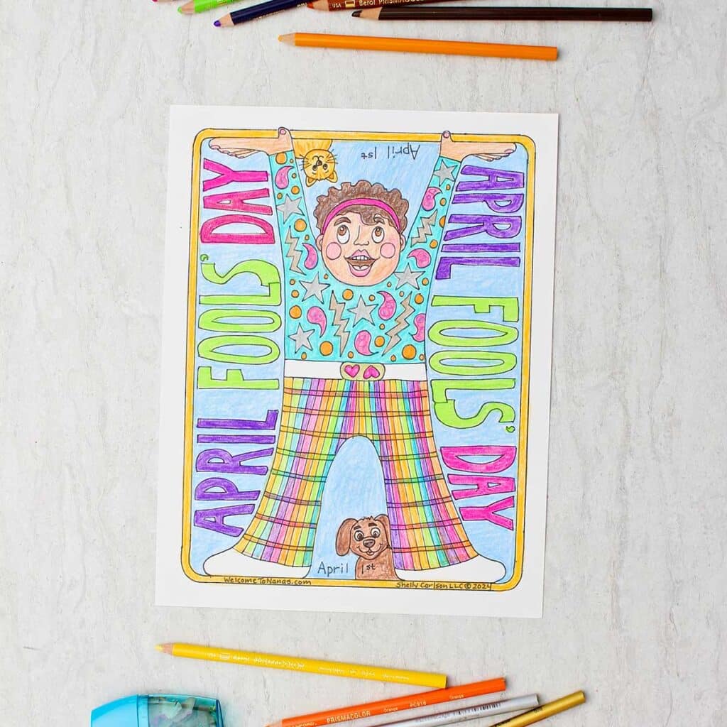 Fun April Fools Day Coloring Page (Free Printable) | Welcome To Nana's