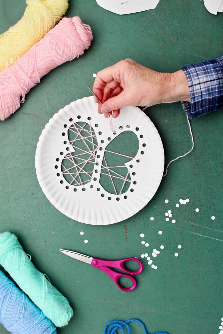 Paper Plate String Art (Easy DIY Craft for Kids) | Welcome To Nana's