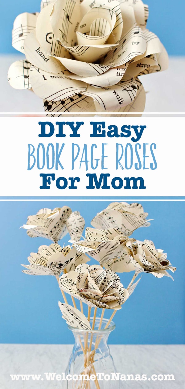 DIY Easy Book Page Roses for Mom (Upcycle Old Paper) | Welcome To Nana's