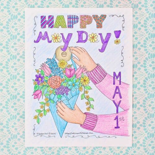 Happy May Day Coloring Page Free Printable (for kids) | Welcome To Nana's