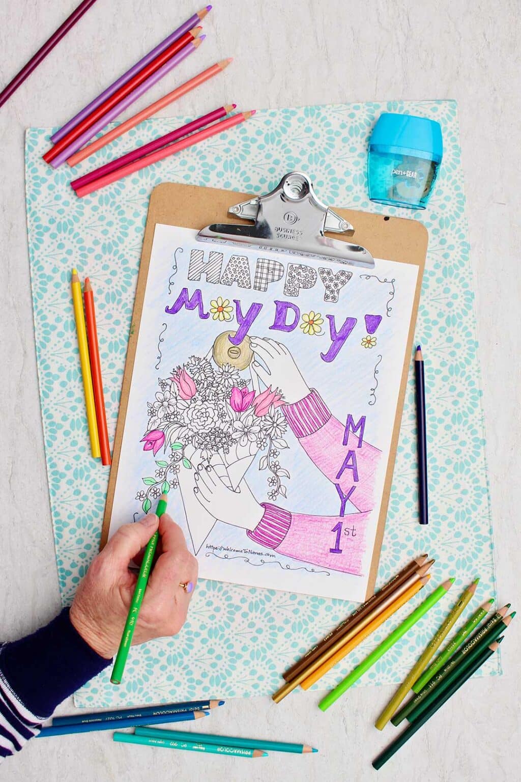 Happy May Day Coloring Page Free Printable (for kids) | Welcome To Nana's