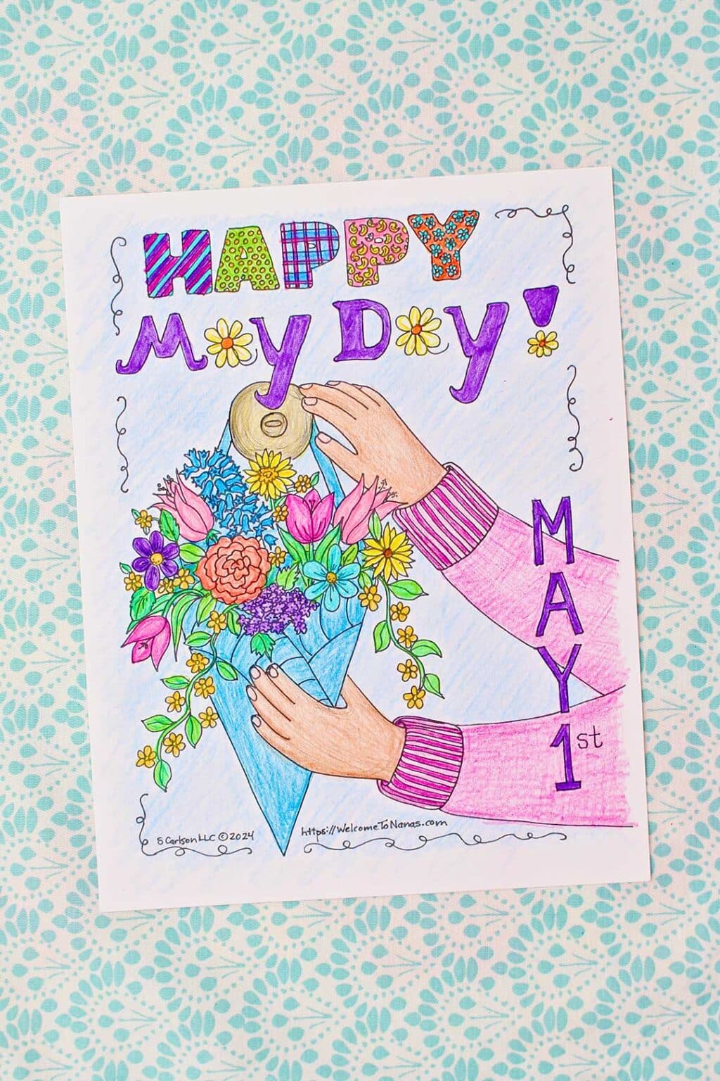 Happy May Day Coloring Page Free Printable (for kids) | Welcome To Nana's